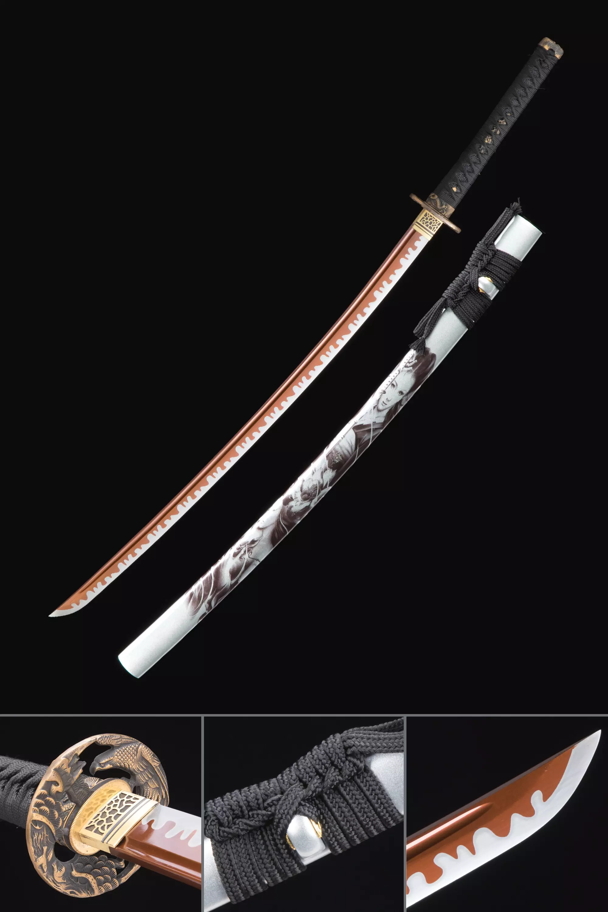 Red Blade Katana | Handmade Japanese Katana Sword With Red Blade And ...