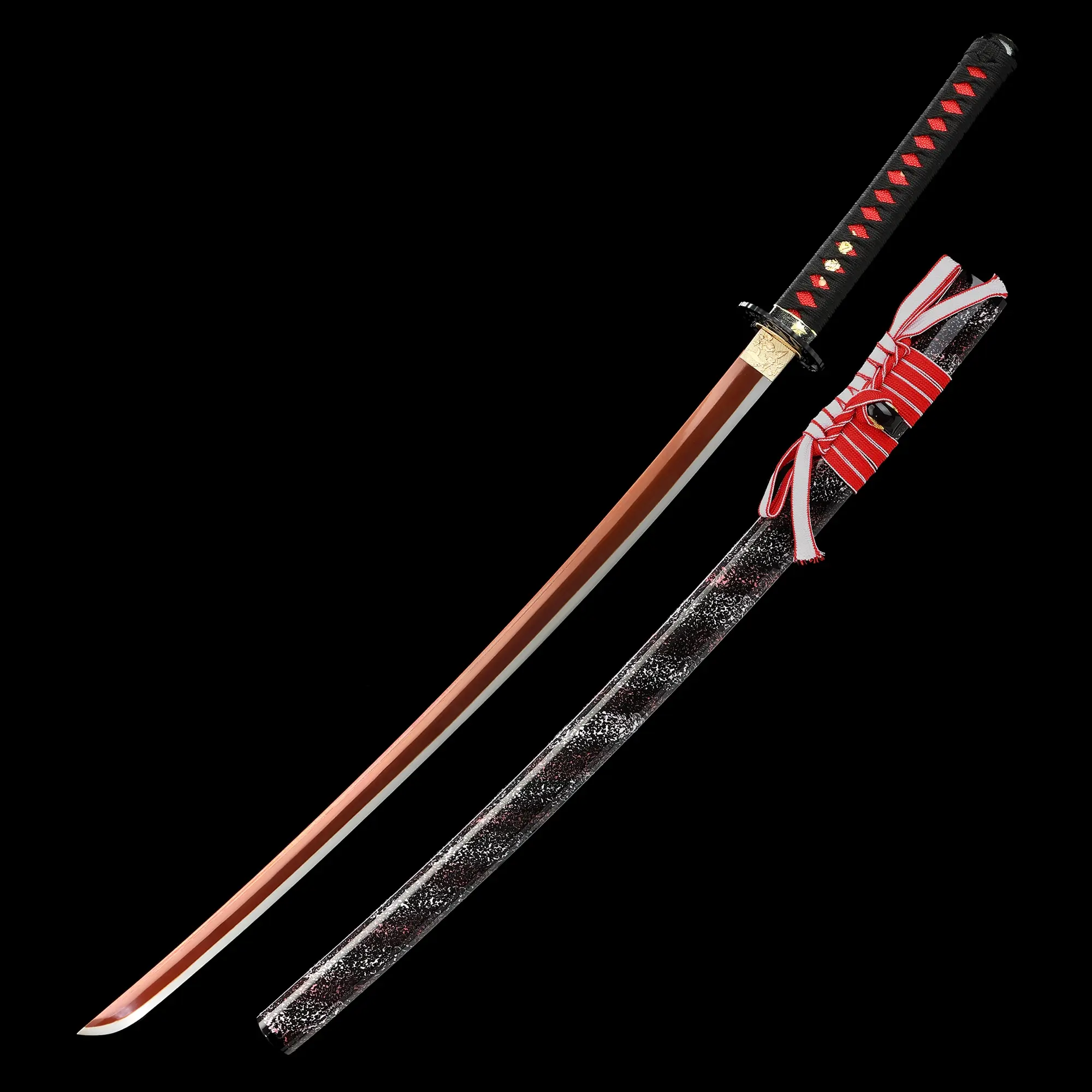 Red Blade Katana | Handmade Full Tang Japanese Katana Sword 1095 Carbon ...