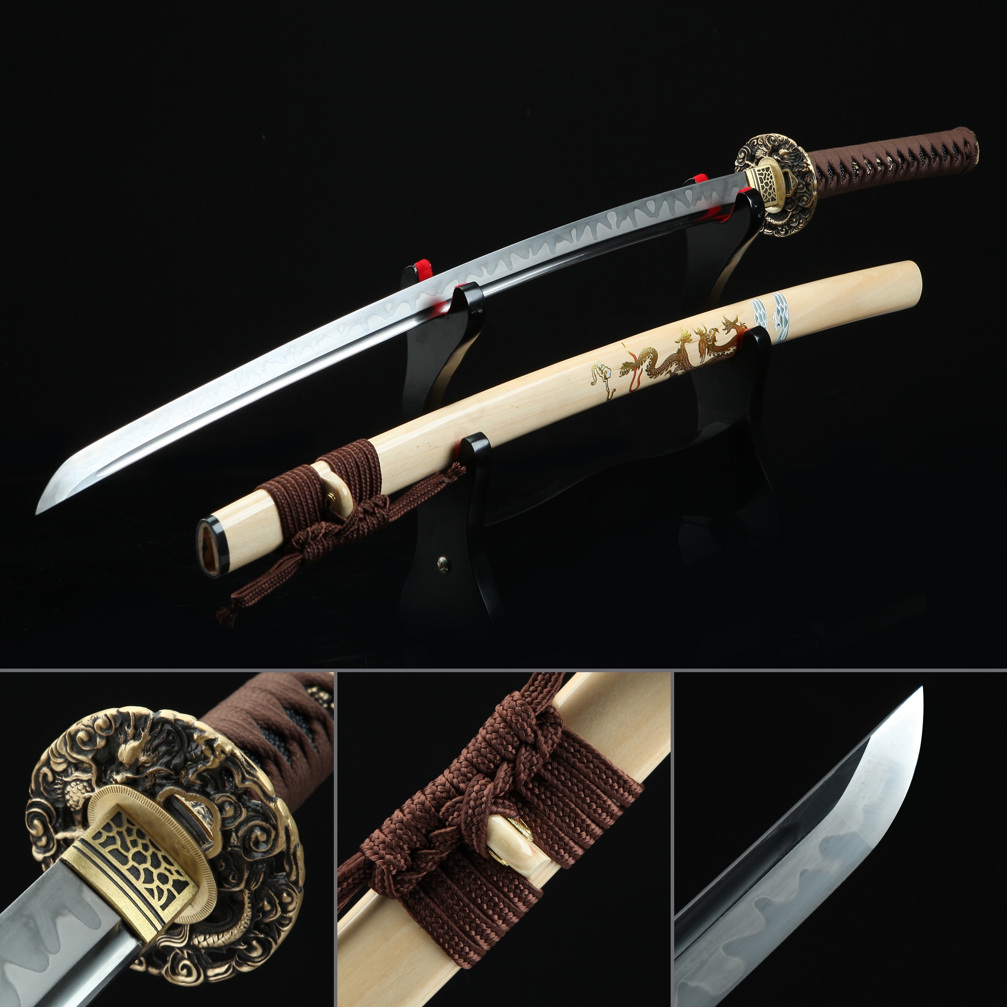Épée De Samouraï Japonaise Katana Katana En Acier Au Carbone T10 Haute ...