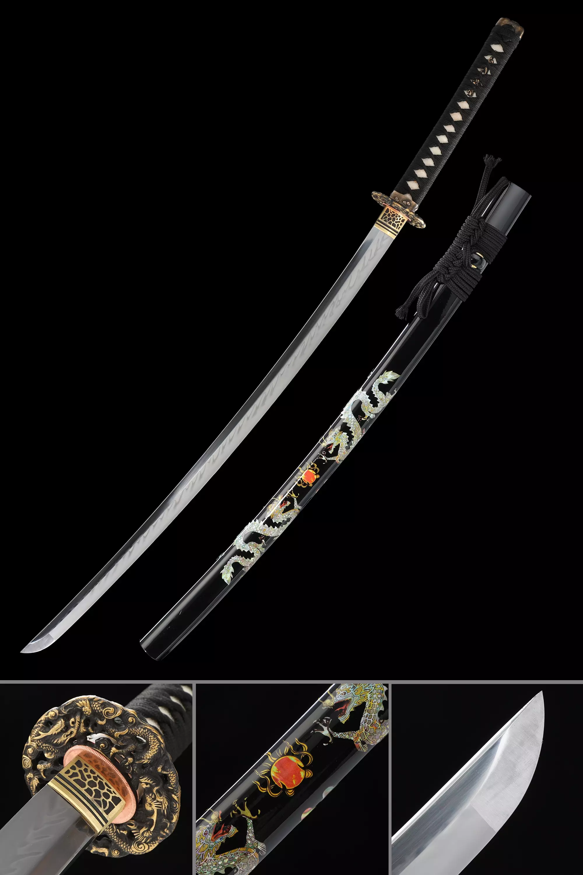 Katana Sword | Handmade Real Hamon Japanese Katana Sword T10 Carbon ...