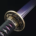 Purple Blade Katana | Damascus Steel Katana with Purple Blade, Black ...