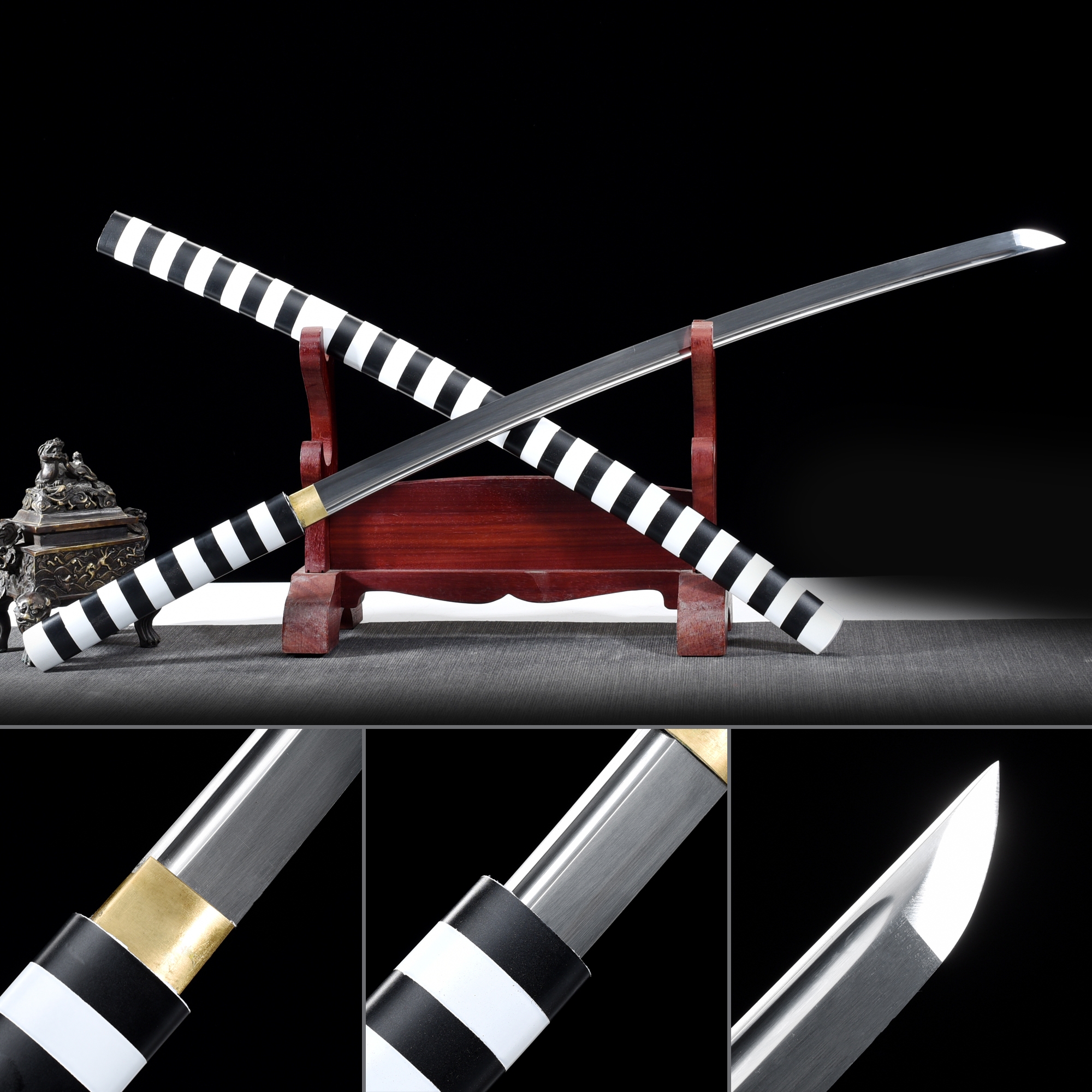 Shirasaya Katana, Handmade Japanese Samurai Sword High Manganese Steel ...