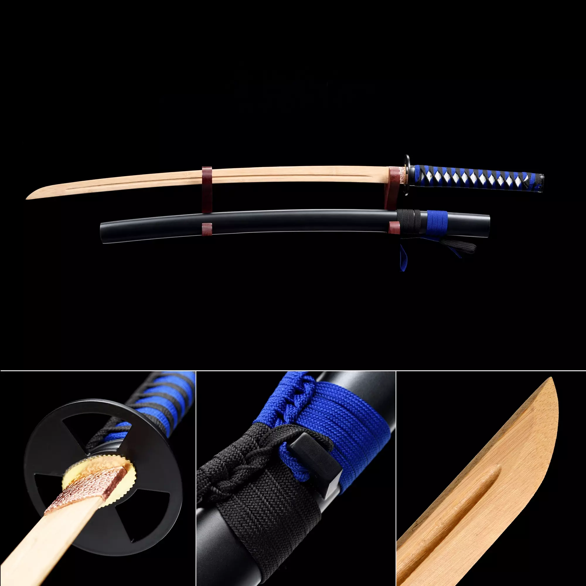 Wooden Katana Sword | Handmade Natural Bamboo Wooden Blade Unsharpened ...