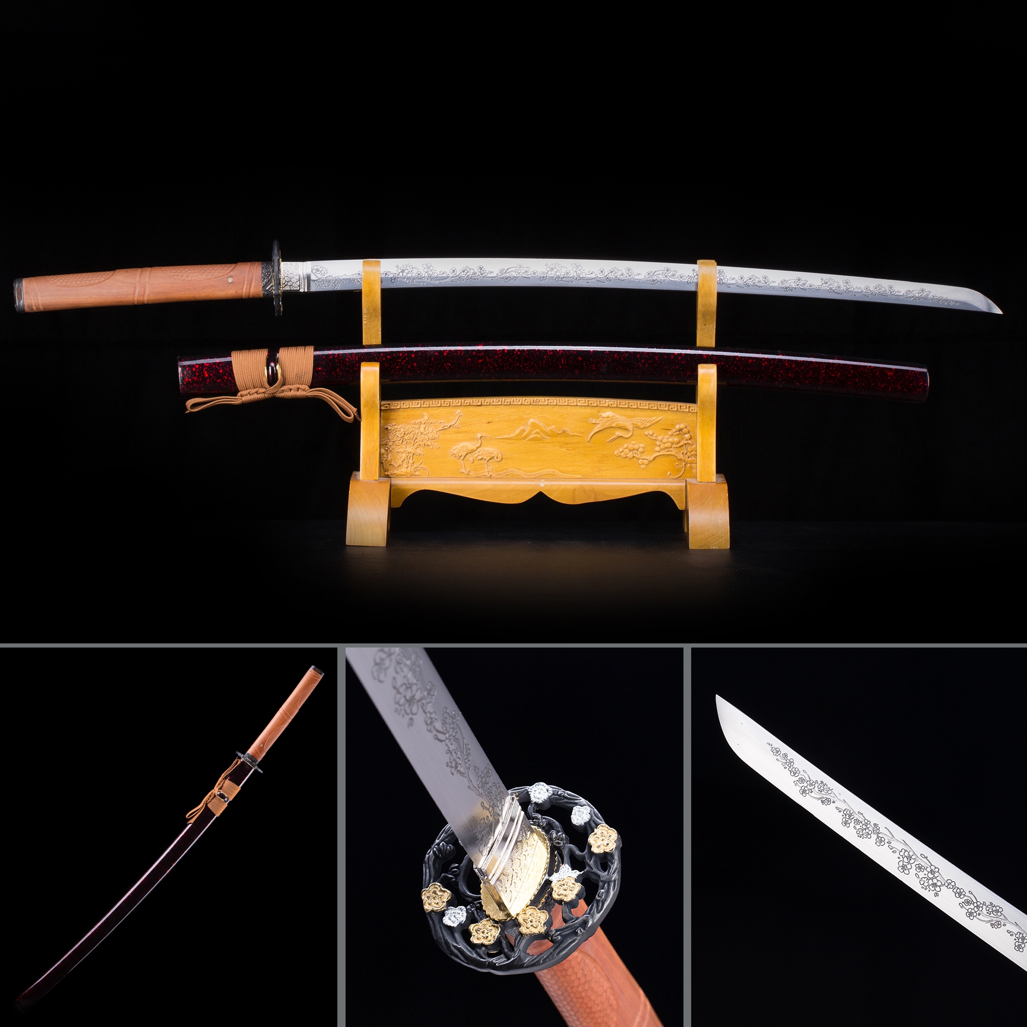 Flower Katana | Handmade Japanese Katana Sword With Flower Blade And ...