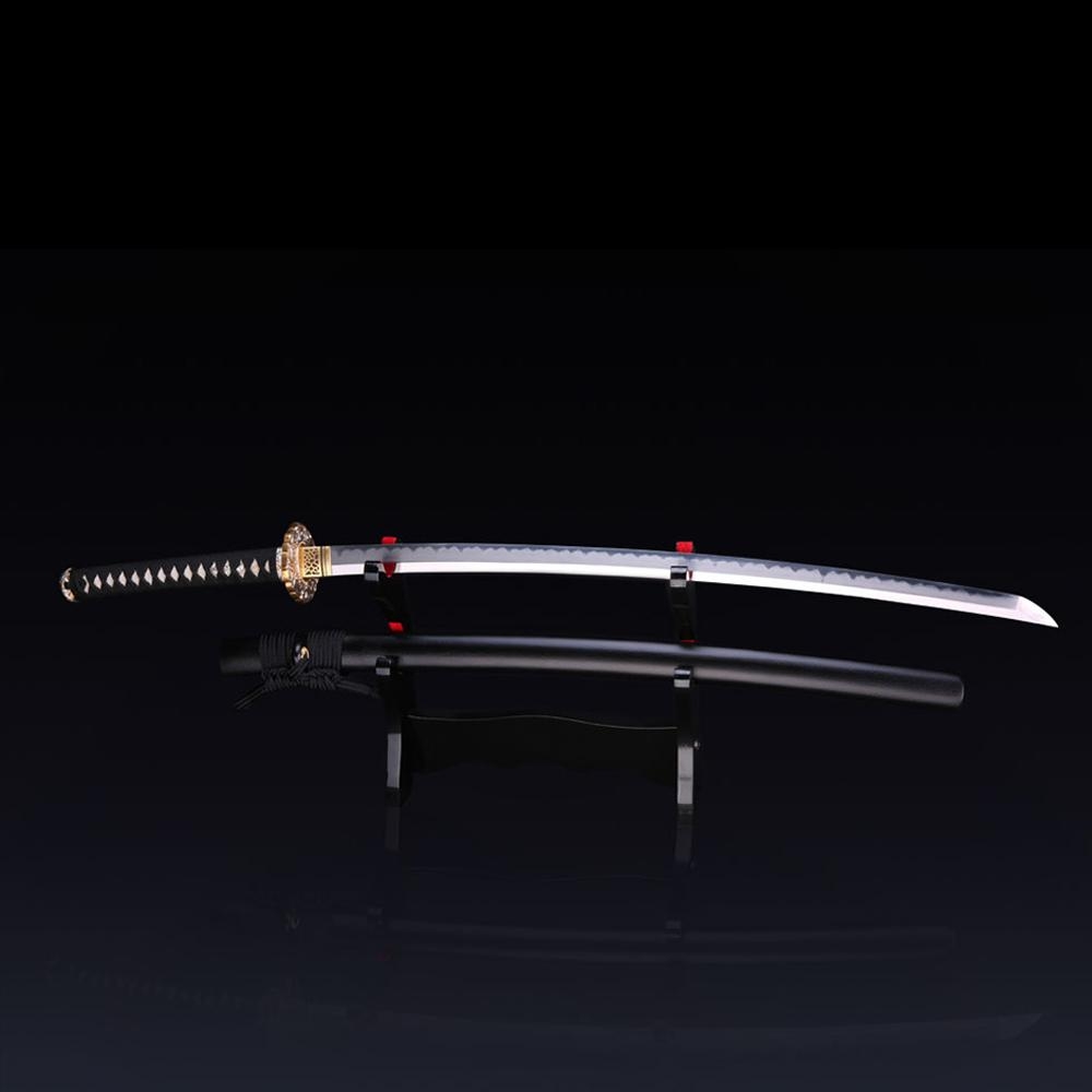 Real T10 Handmade Big Wave Style Tsuba Katana Japanese Samurai Sword ...