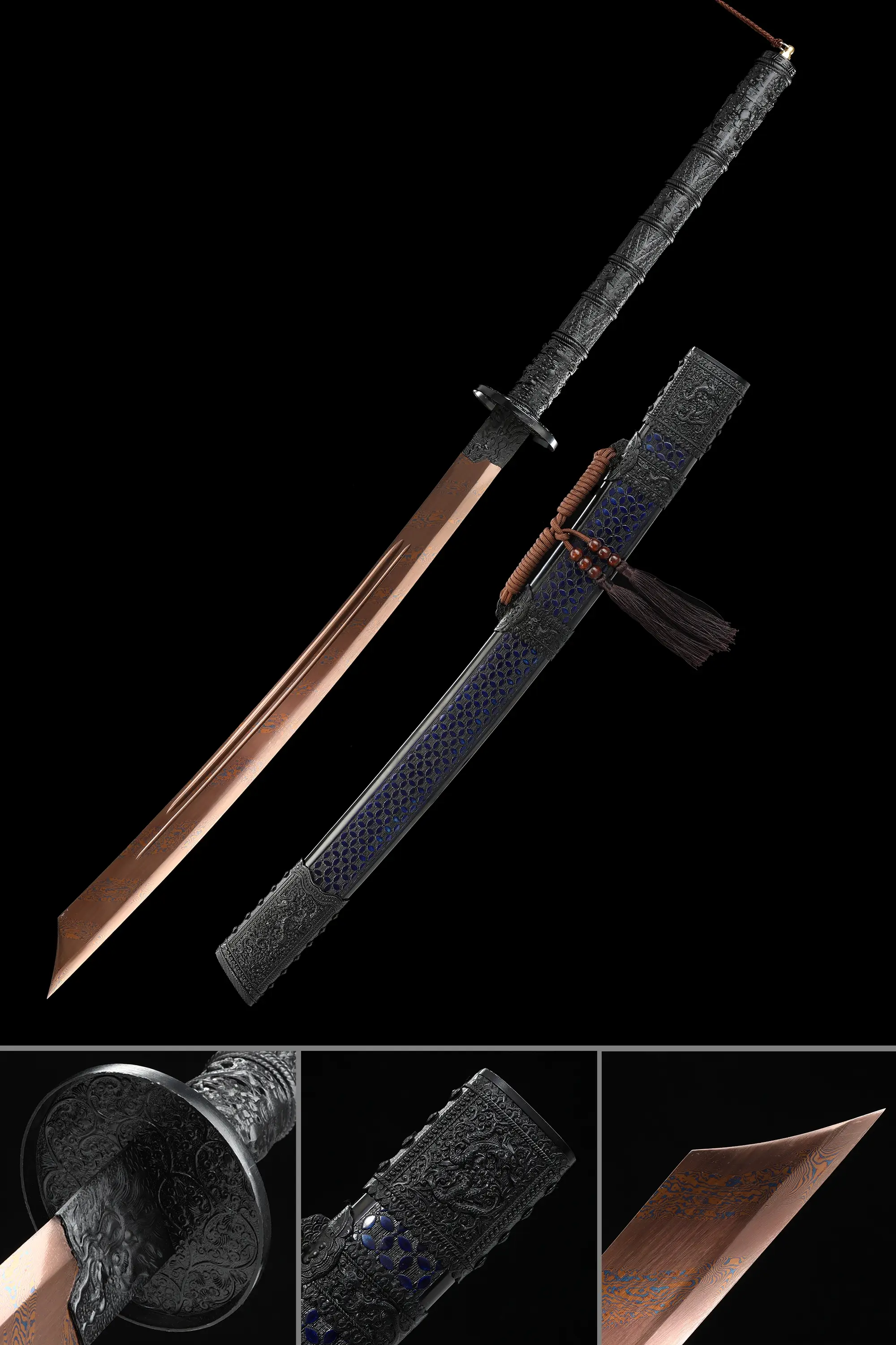 Kangxi Dao | Handmade Chinese Kangxi Chop Dao With Red Folded Blade ...