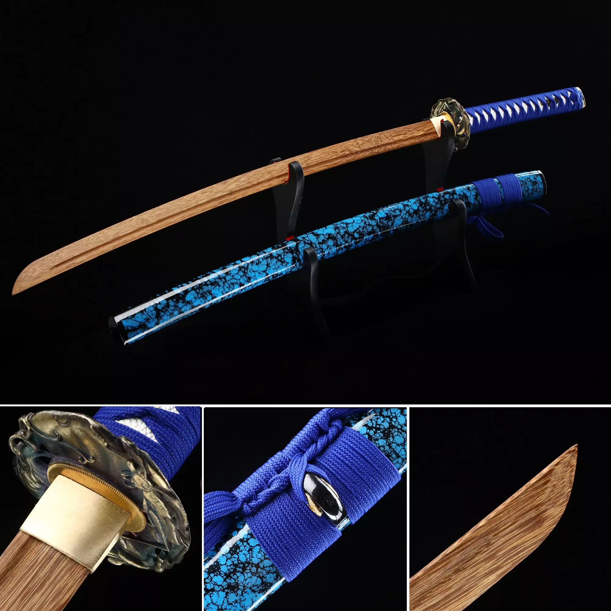 Wooden Katana | Handmade Japanese Wooden Unsharp Katana Sword With ...