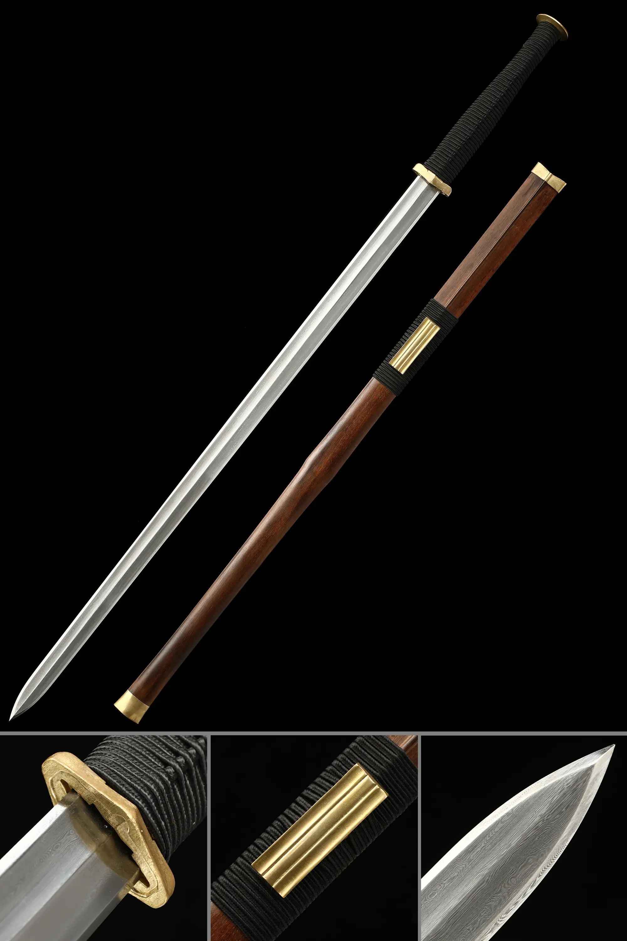 Chinese Han Jian | Handcrafted Damascus Steel Chinese Han Dynasty Sword ...