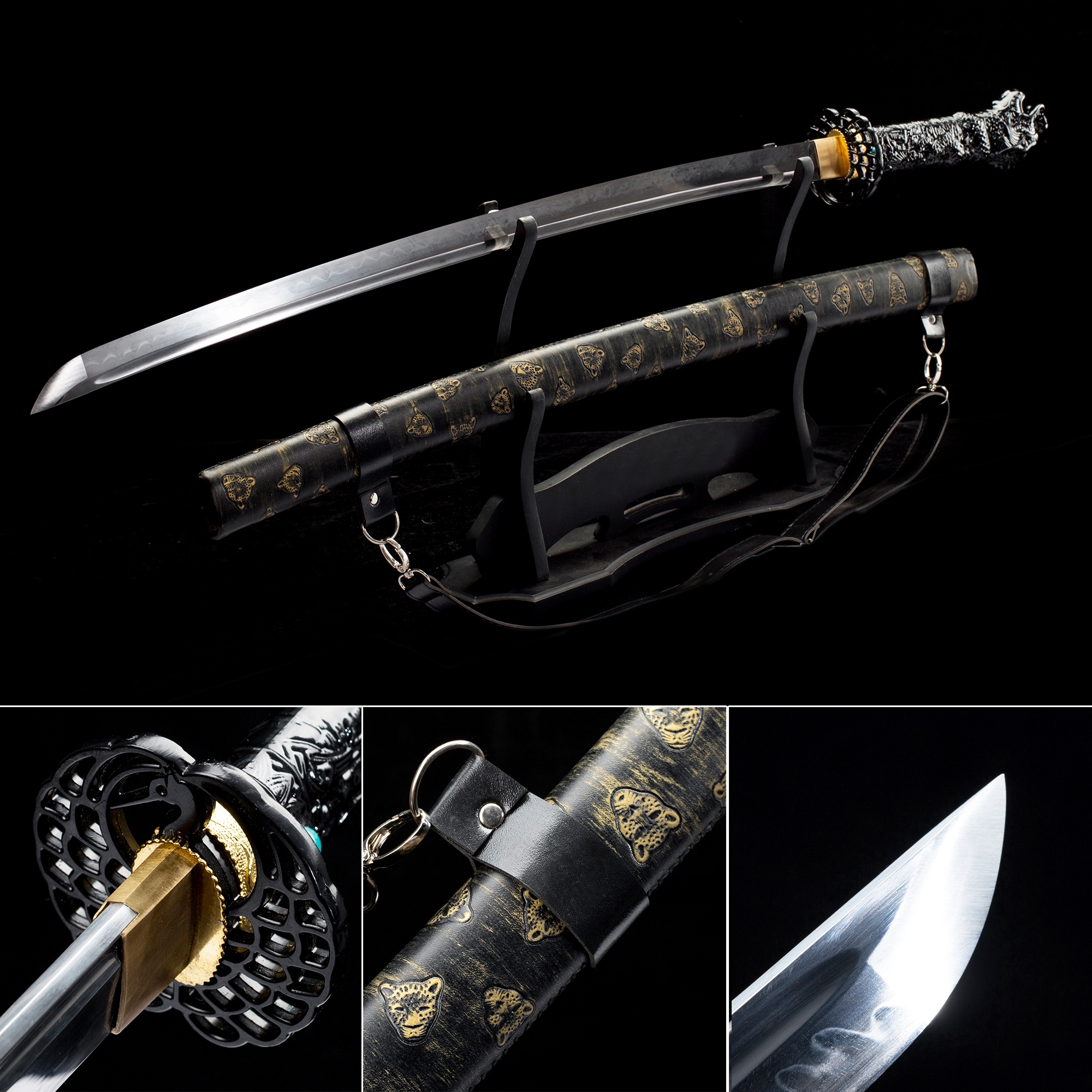 Handmade T10 Carbon Steel Sharpening Blade Japanese Katana Samurai ...