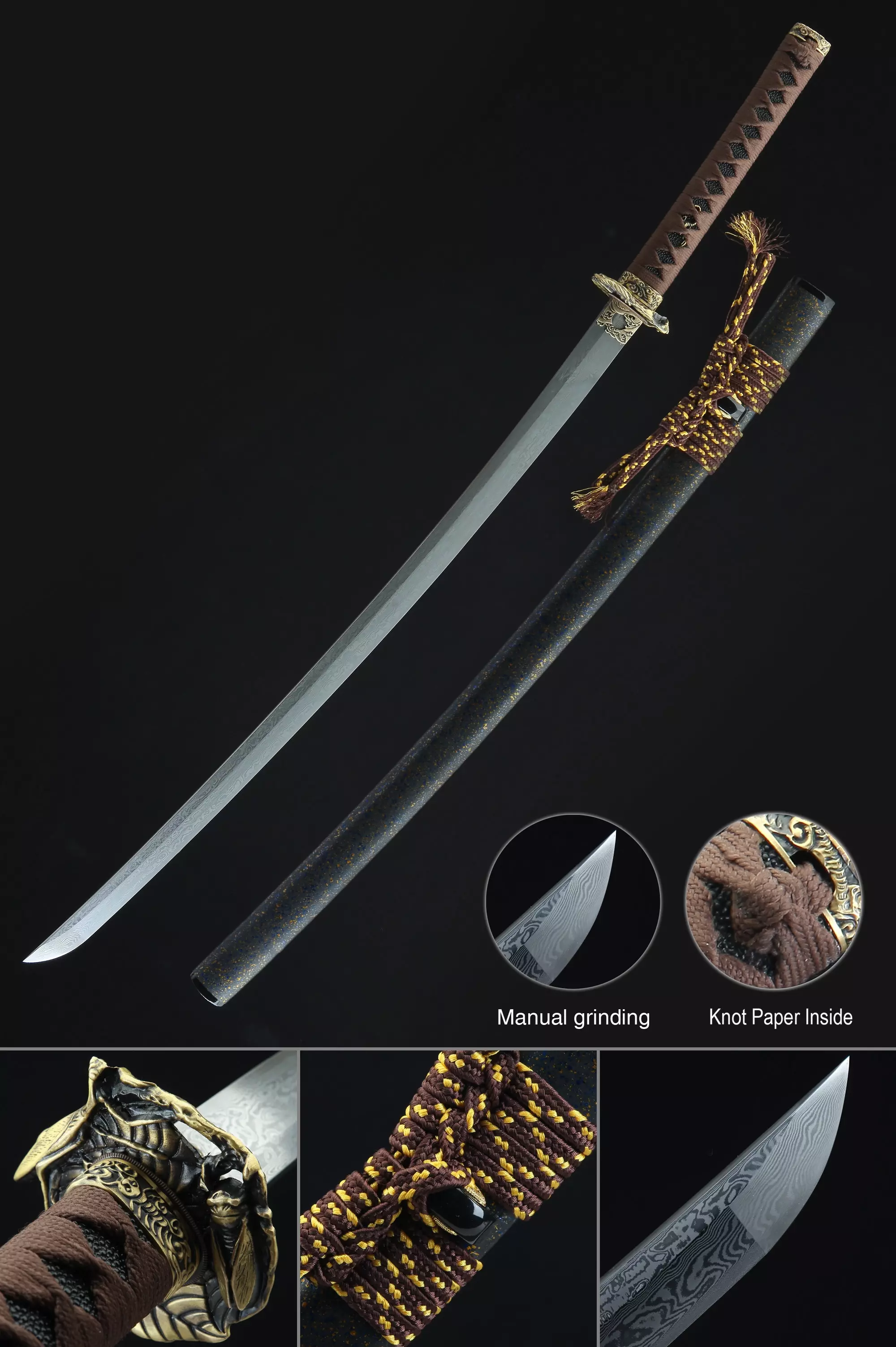 Samurai Sword | Handmade Real Japanese Samurai Sword Pattern Steel ...