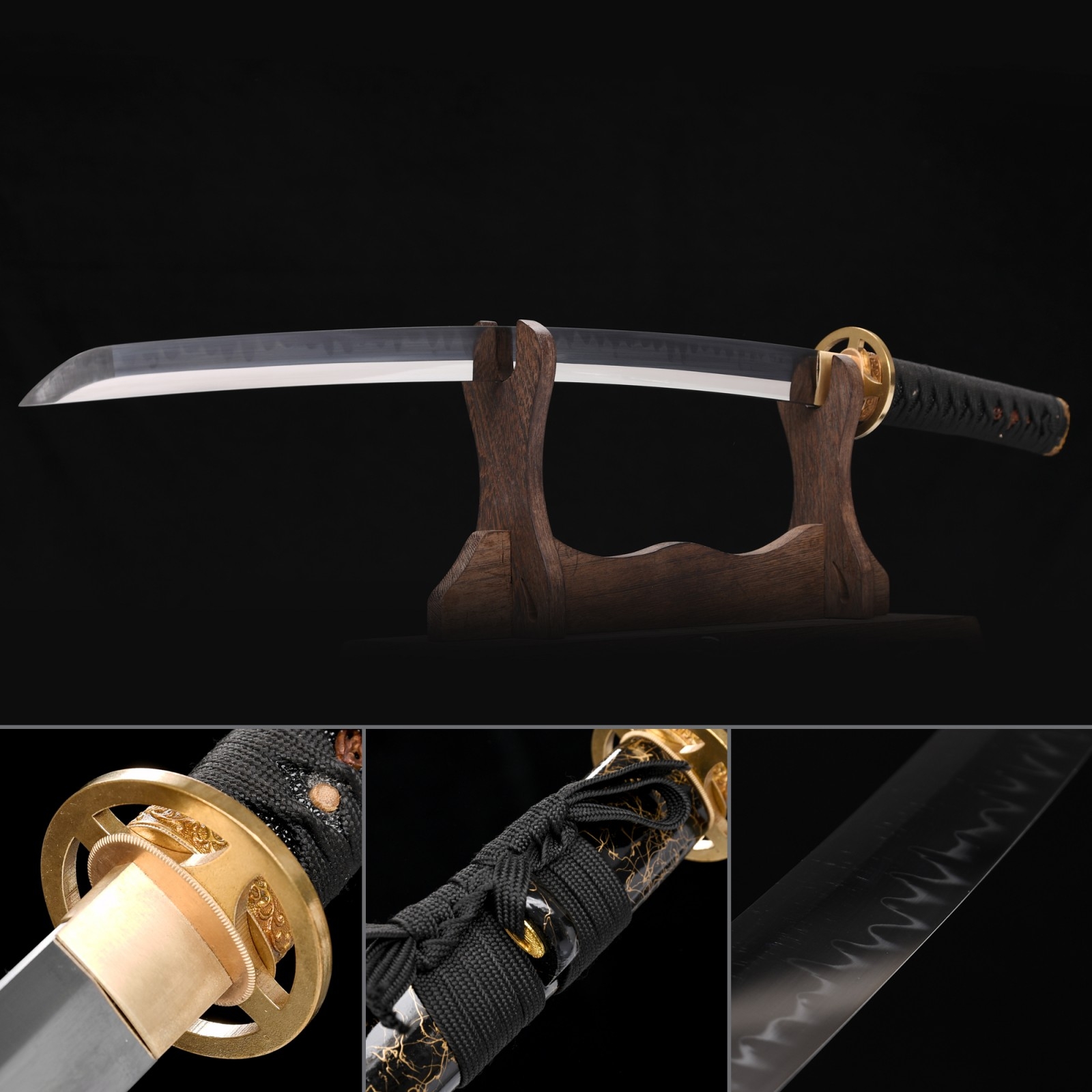 Hand Forged Real Hamon Blade Real Wakizashi Samurai Swords With Cool ...