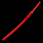Authentic Katana | Spring Steel Katana with Red Saya in Piano Lacquer ...