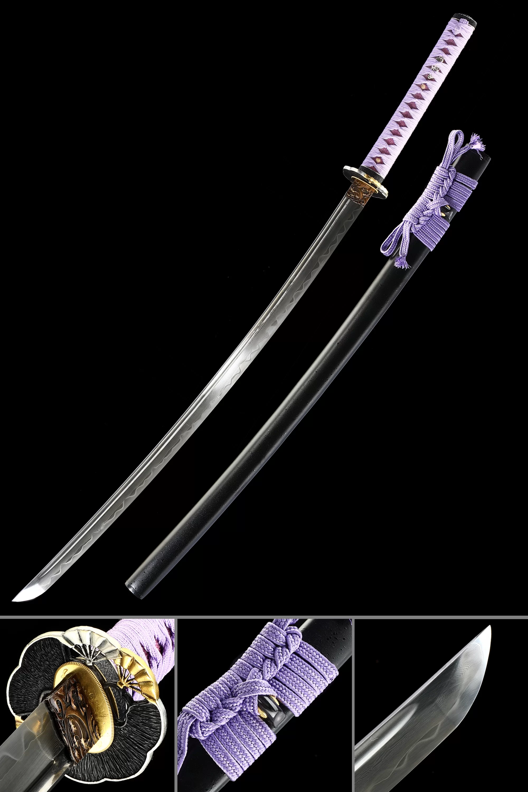 Premium Katana | High-quality Folded Melaleuca Steel Katana With Black ...