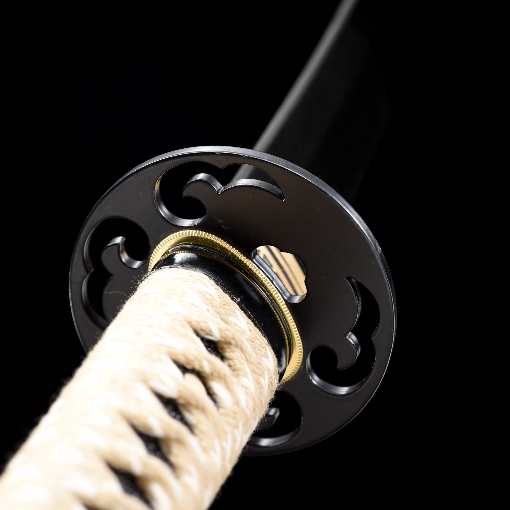 Handmade High Manganese Steel Round Tsuba Real Japanese Samurai Katana ...