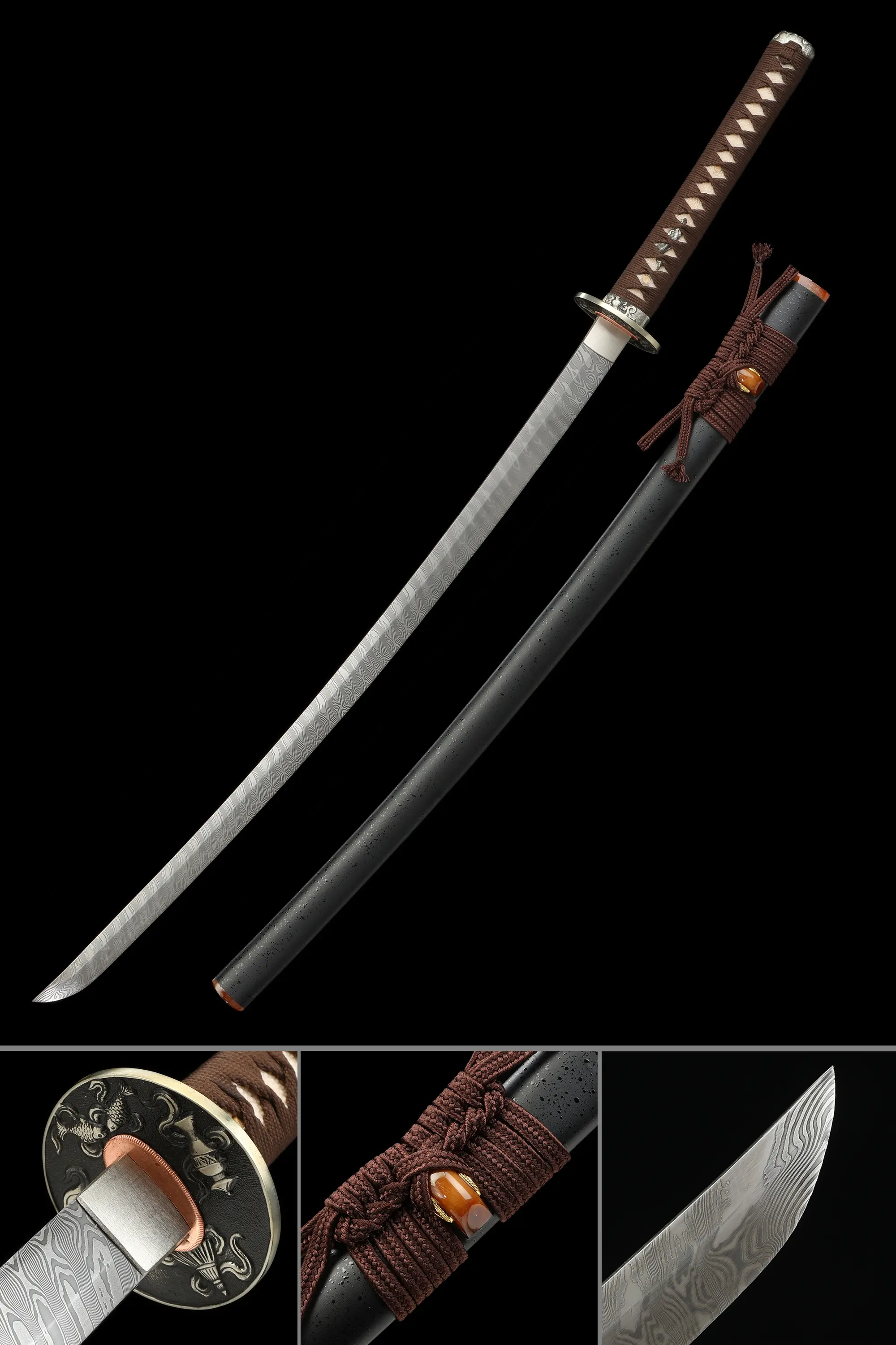 High-performance Japanese Katana Sword With Folded Melaleuca Steel ...
