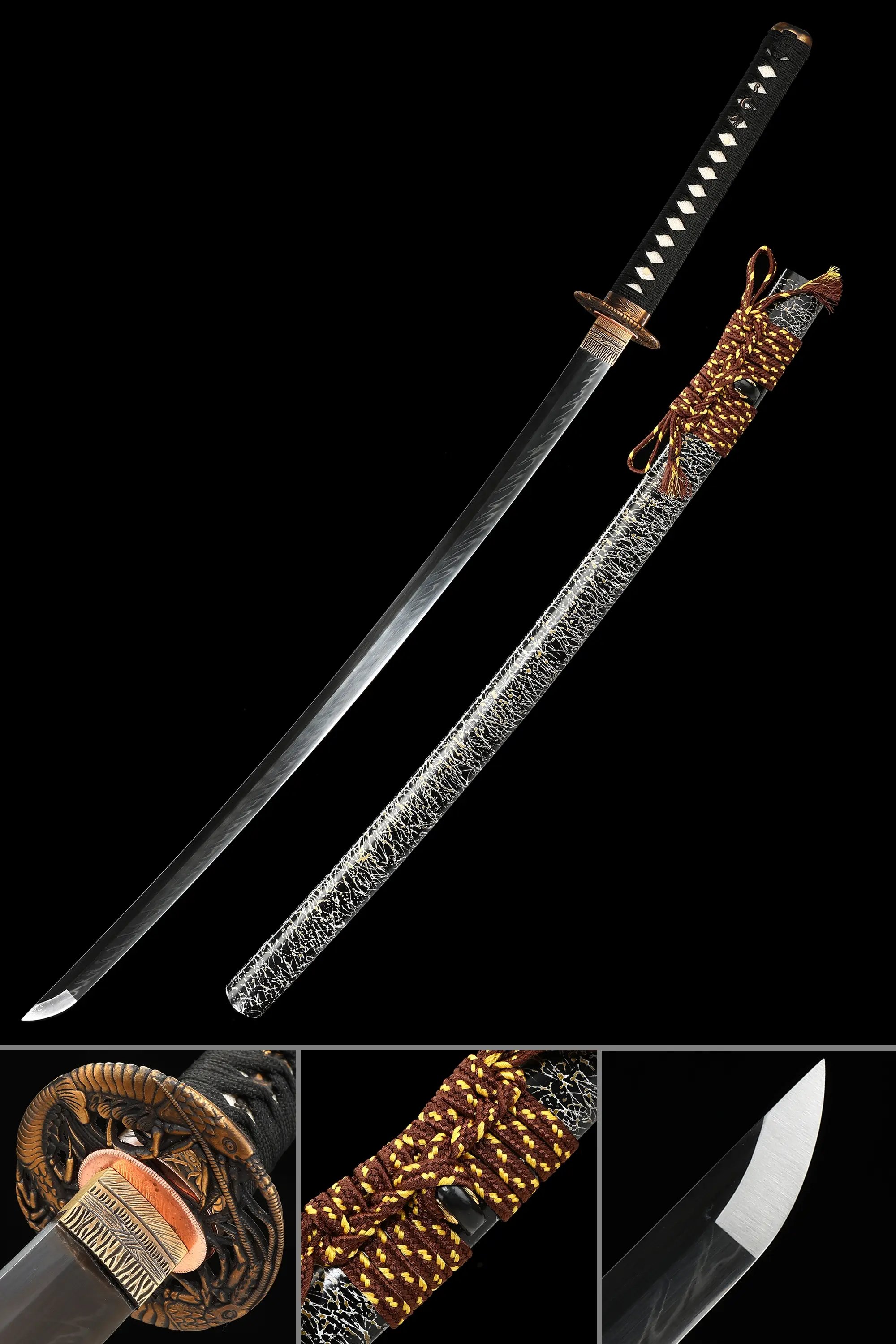 Japanese Sword | T10 Carbon Steel Katana with Clay Tempered Blade ...