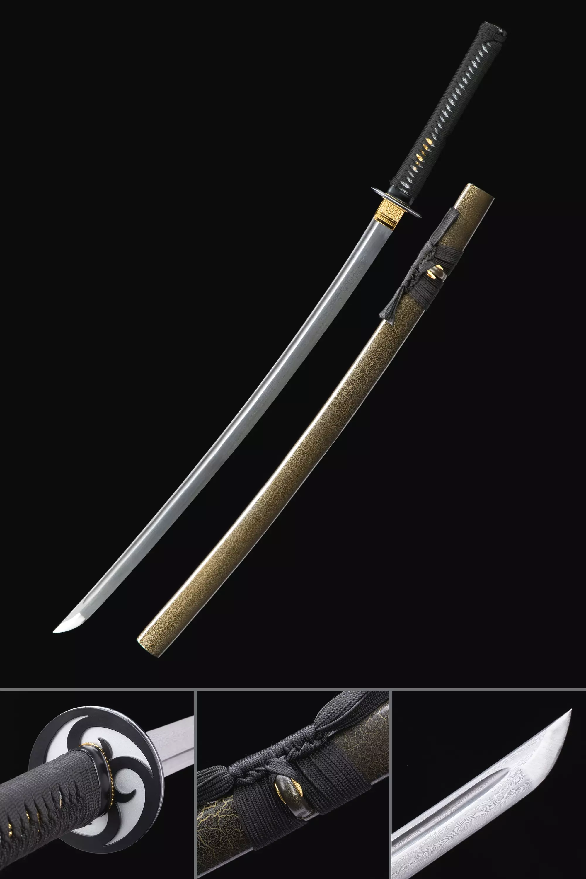 Damascus Steel Katana | Handmade Japanese Samurai Sword Damascus Steel ...