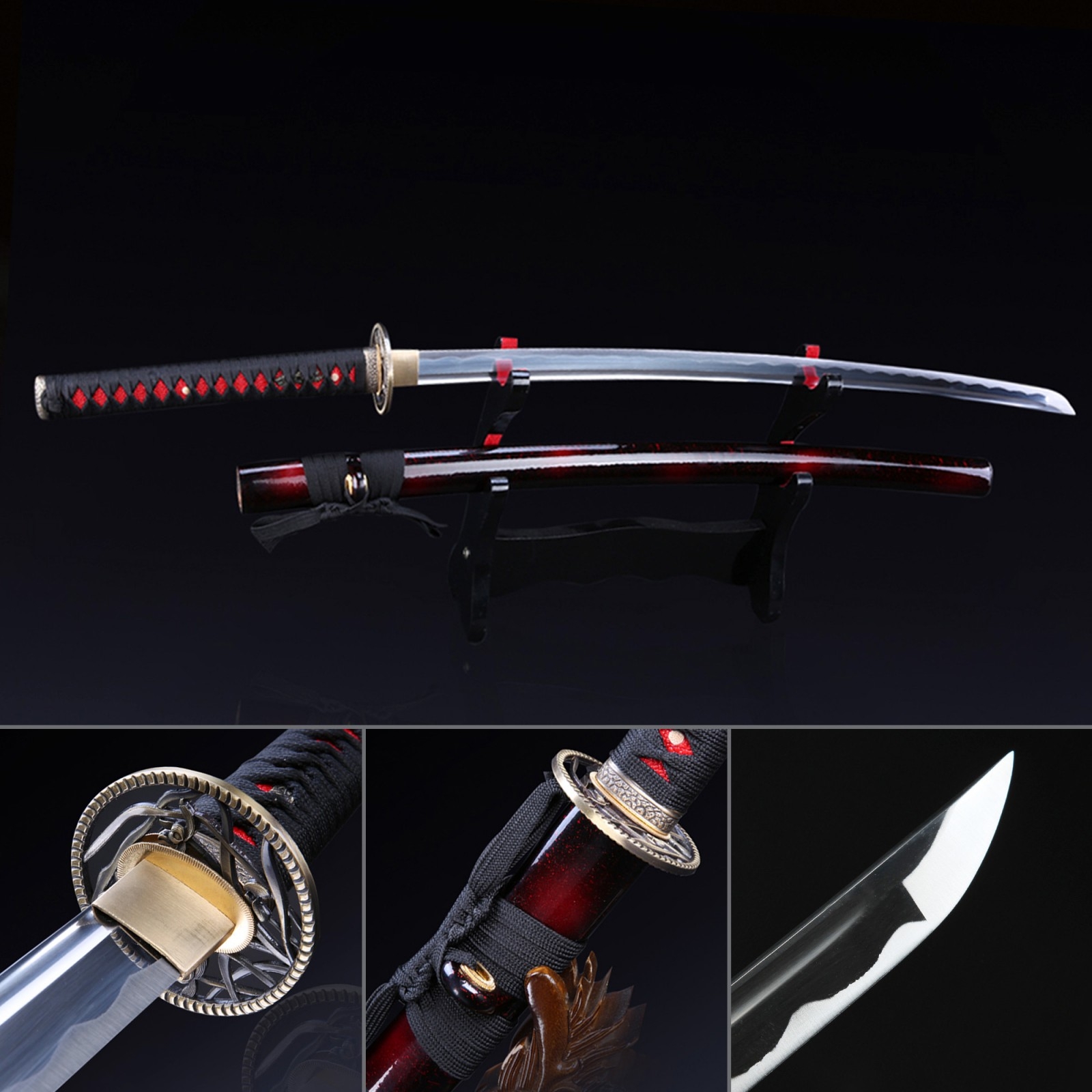 Katata D'épée De Samouraï Japonais En Acier Au Carbone Pleine Tang Fait ...