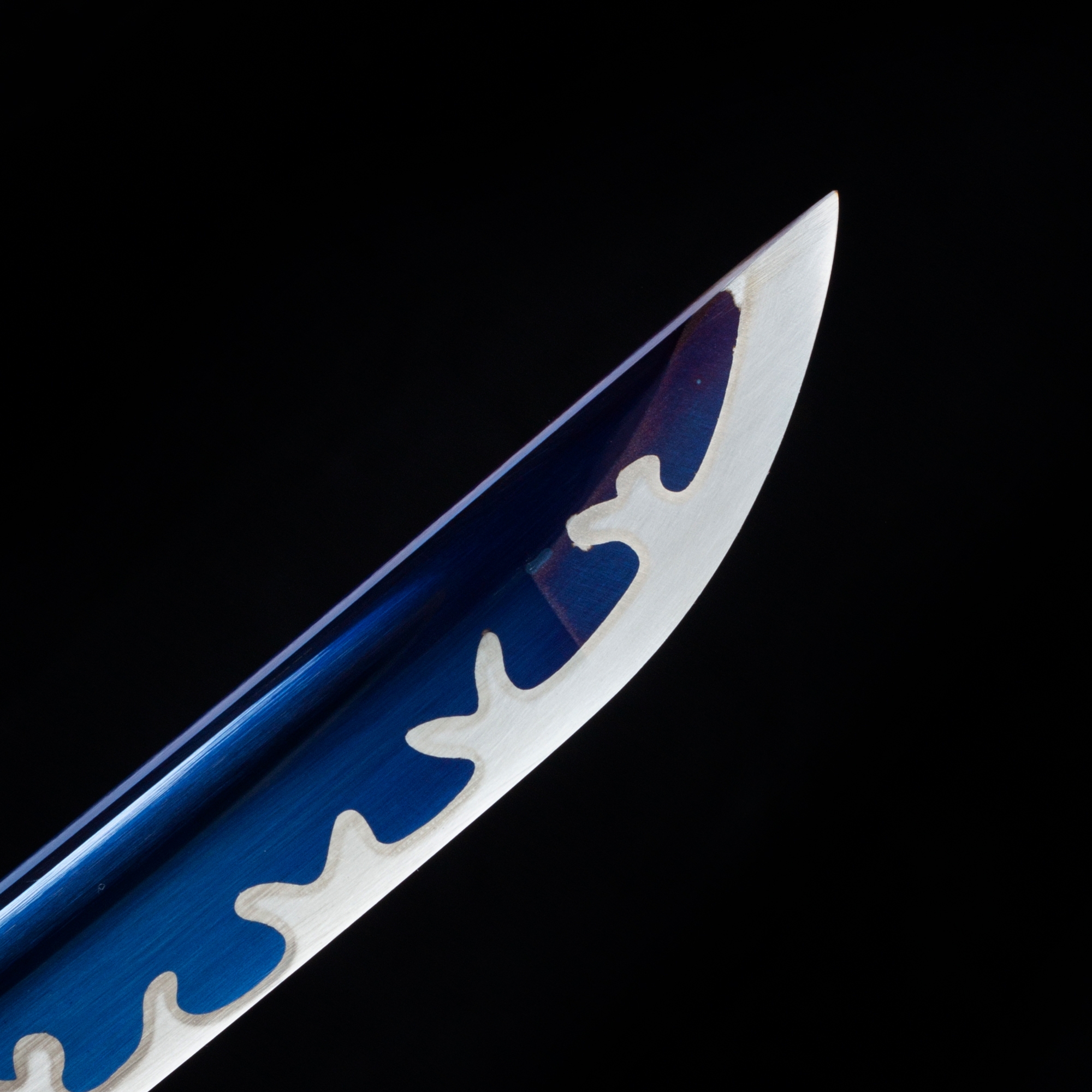 Handmade High Manganese Steel Blue Blade Japanese Katana Samurai Swords ...