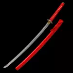 Authentic Katana | Spring Steel Katana with Red Saya in Piano Lacquer ...