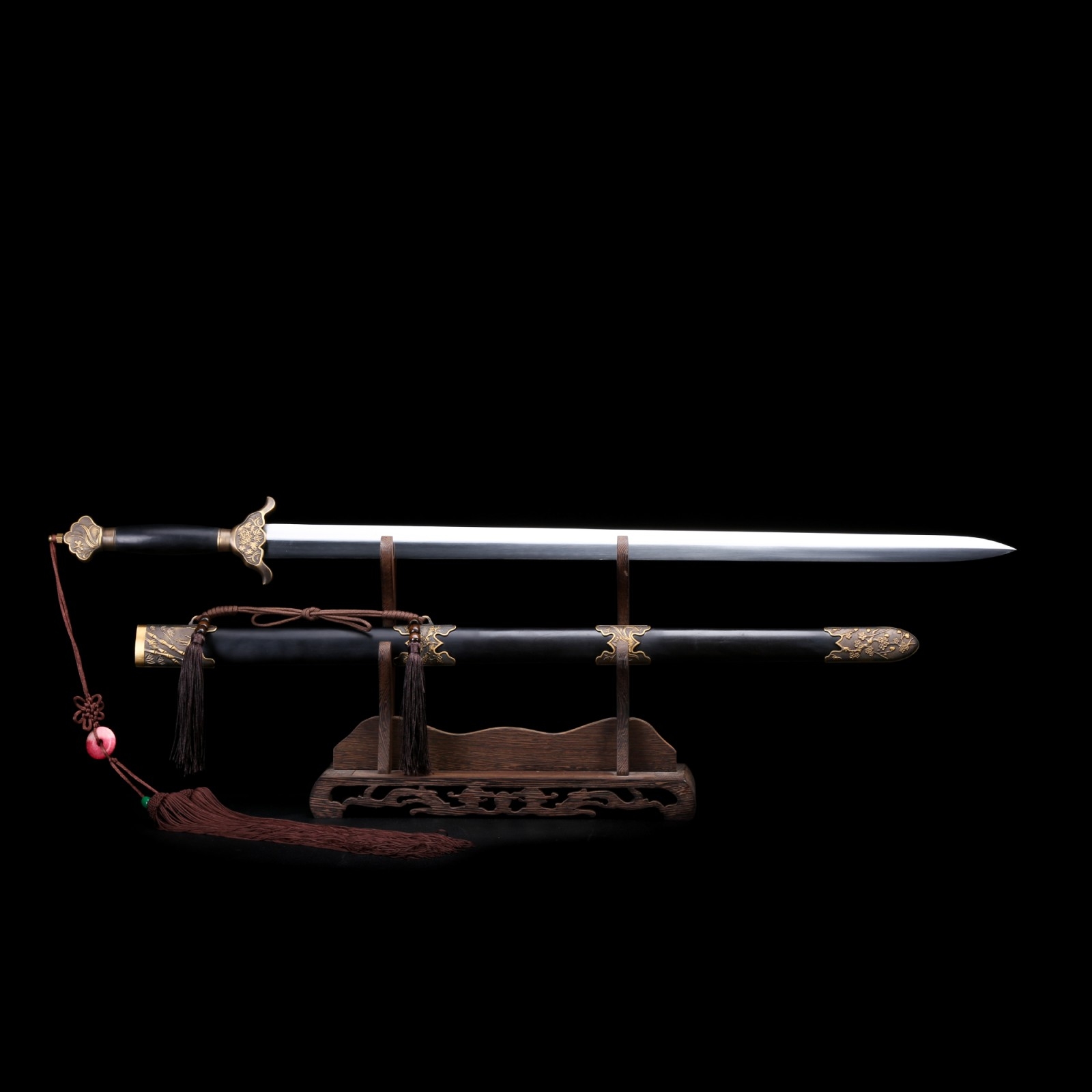 Handmade Blackwood Bamboo Theme Manganese Steel Song Dynasty Chinese ...