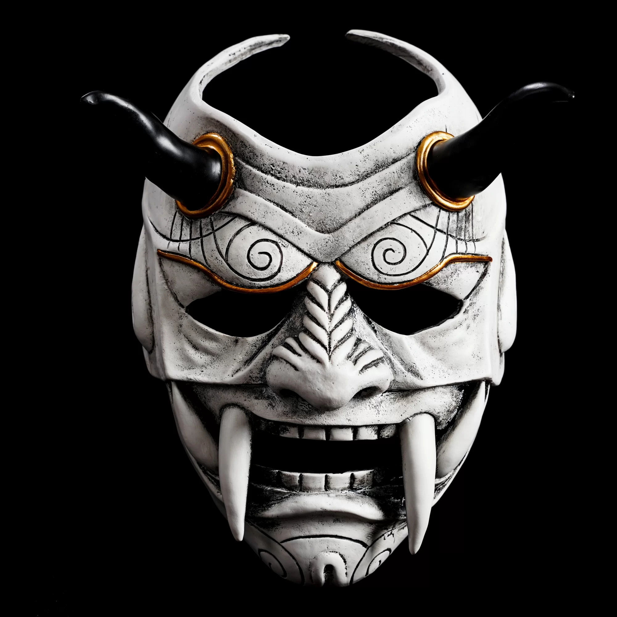 Japanese Samurai Mask | Twilight Tusked Oni Tribal Mask - TrueKatana