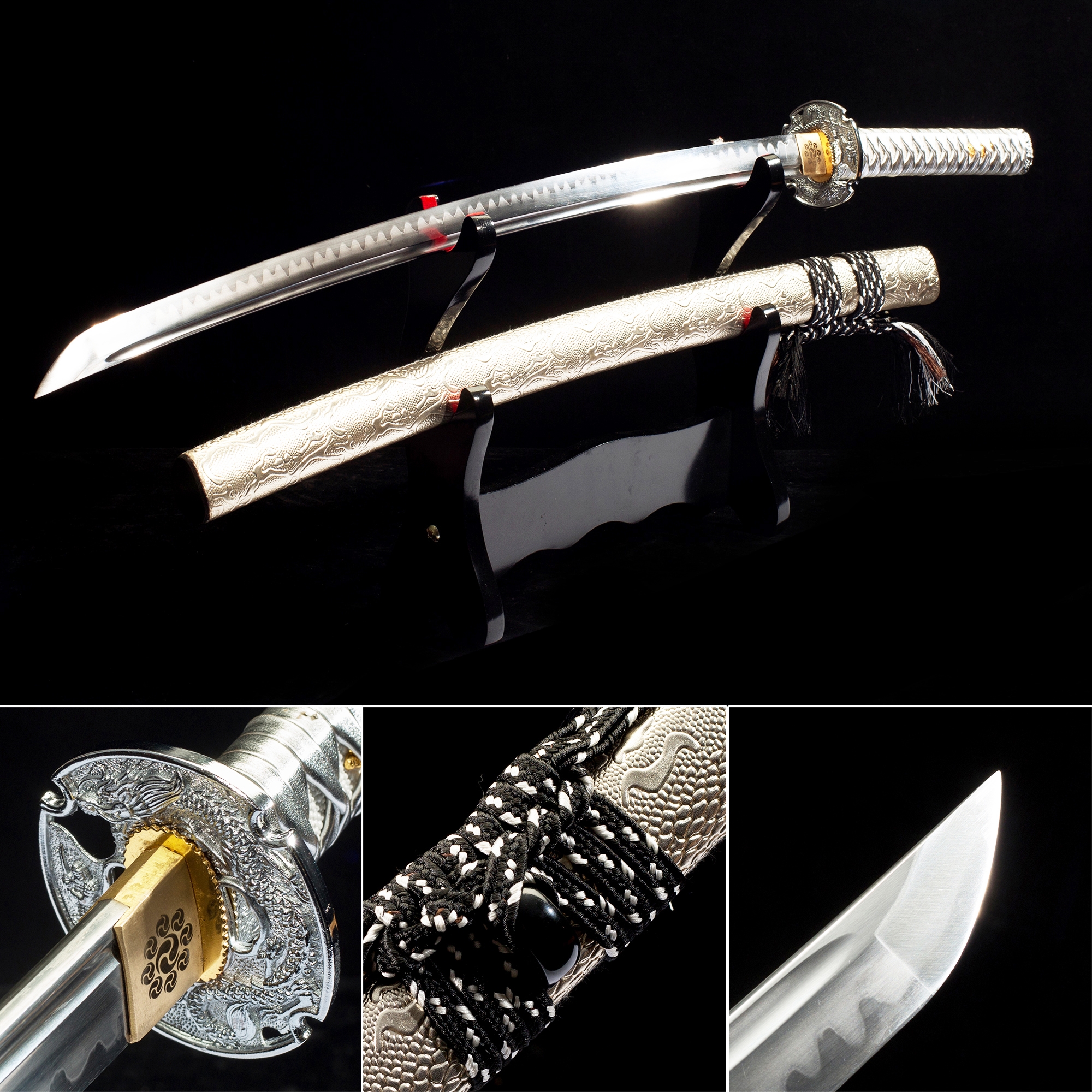 Handmade High Manganese Steel Sharpening Blade Japanese Katana Samurai ...