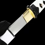 Manganese Steel Japanese Tanto with Crane and Plum Blossom Hand-Painted ...