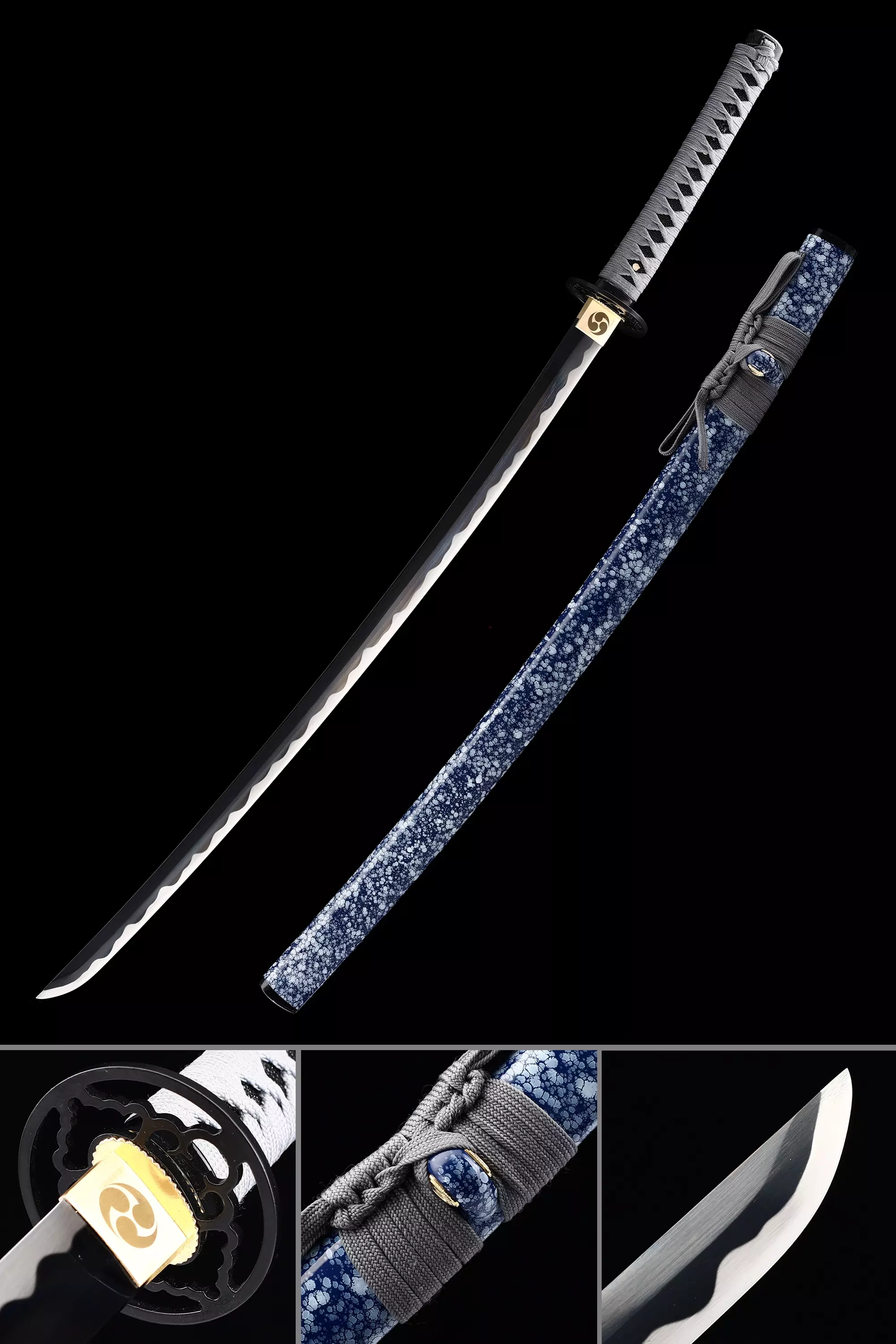Black And Blue Katana | Handmade Japanese Samurai Sword With Black ...