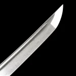 Short Tanto | Damascus Steel Tanto with Black-White Cord Handle in Gold ...