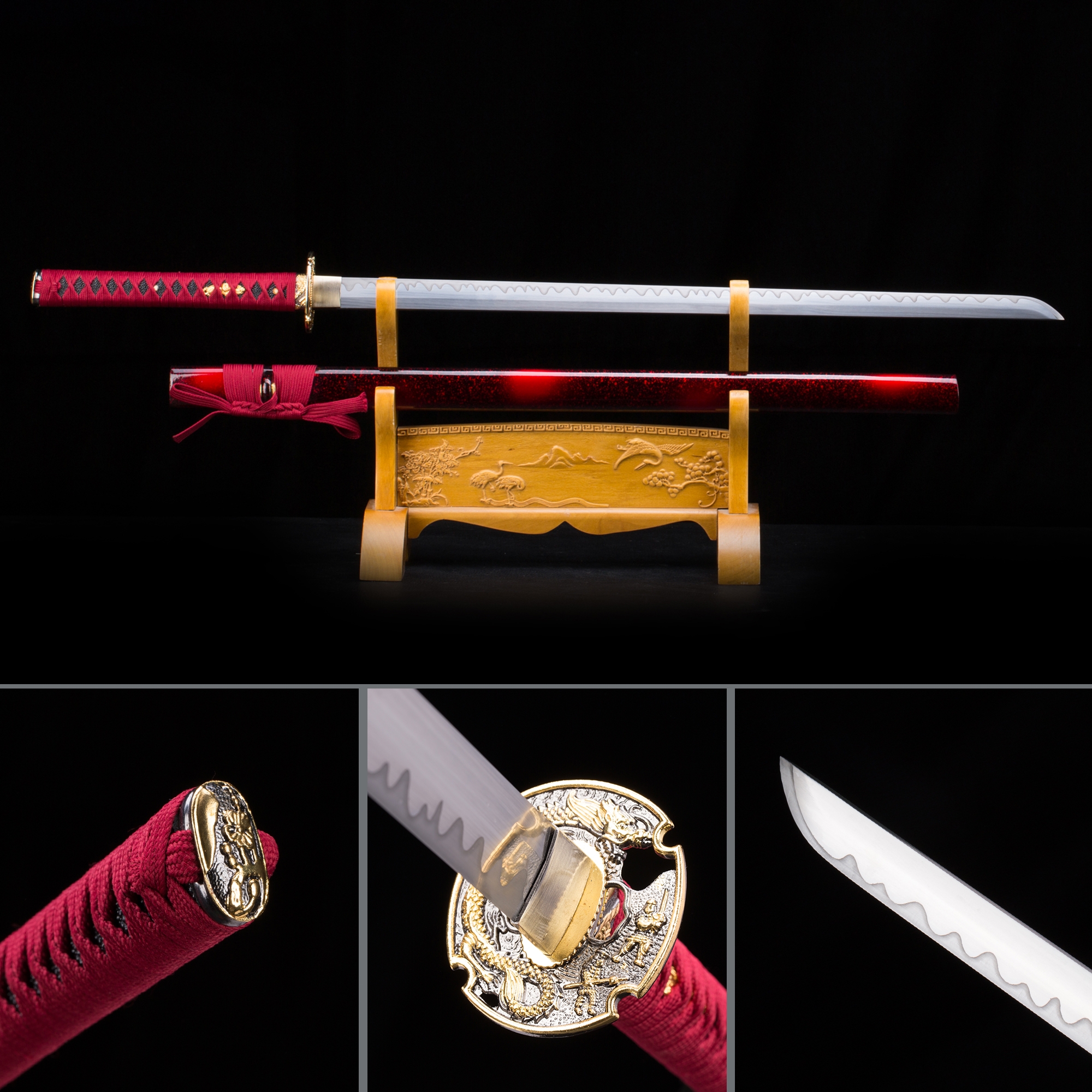 Handmade High Manganese Steel Straight Blade Chokuto Japanese Ninjato ...