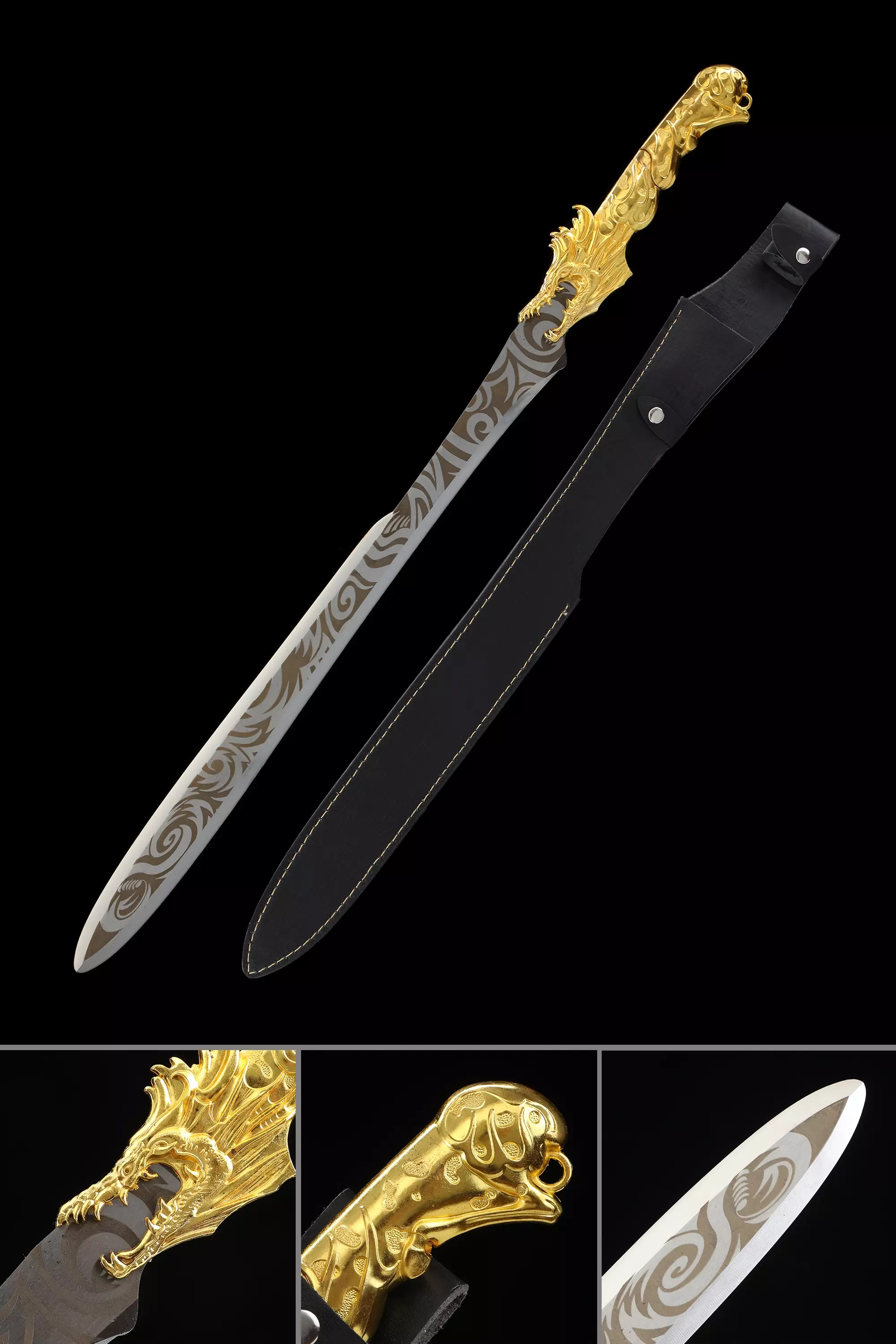 Fantasy Sword | Handmade Fantasy Sword With Dragon Handle And Black ...