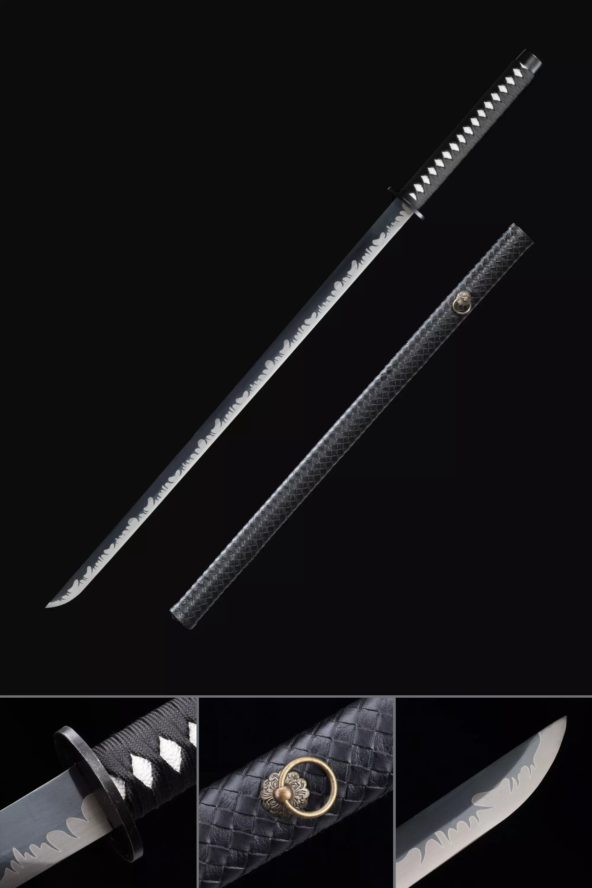 Ninjato Sword | Handmade Japanese Chokuto Ninjato Sword With Black ...