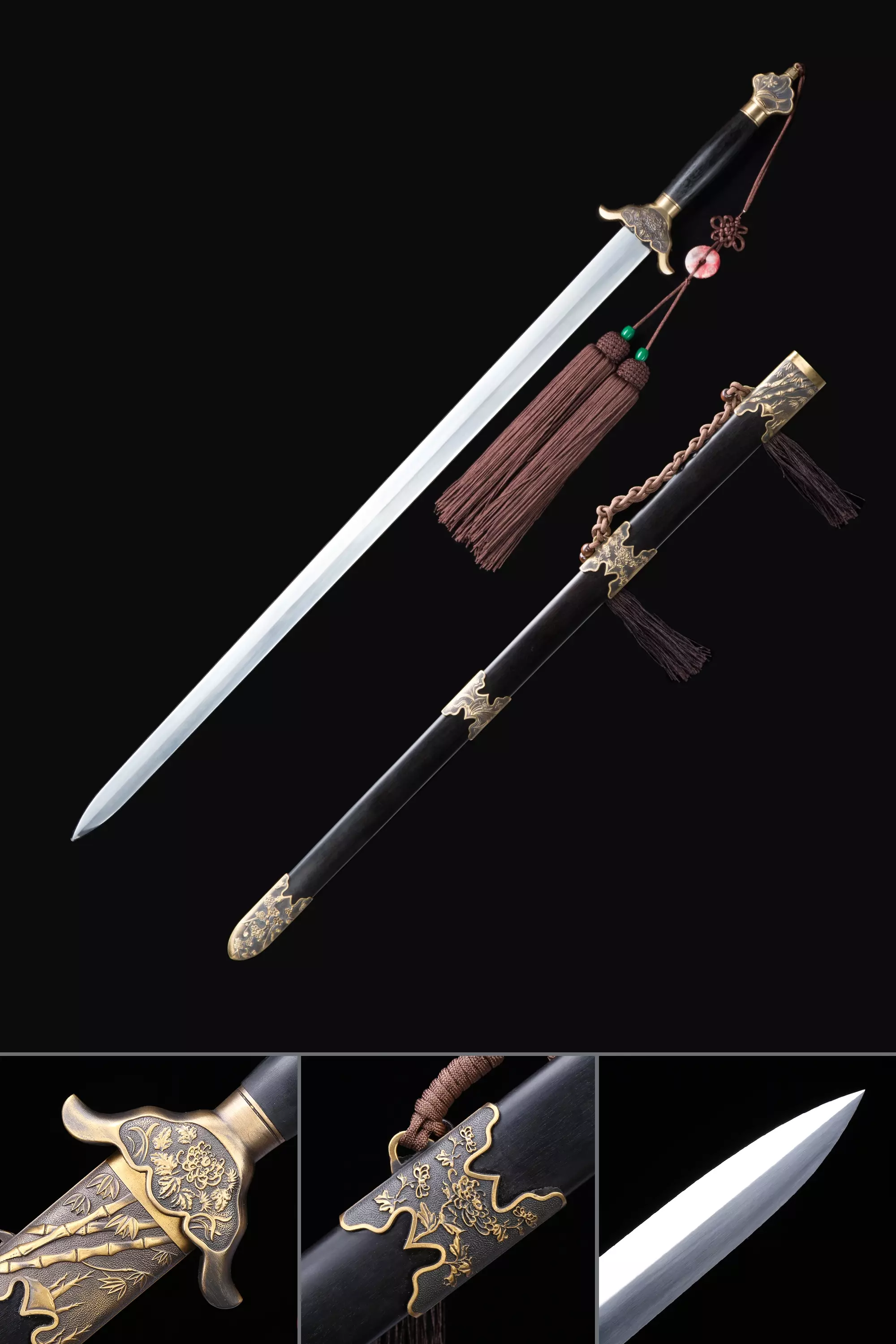 Jian Sword | Handmade Blackwood Bamboo Theme Manganese Steel Song ...