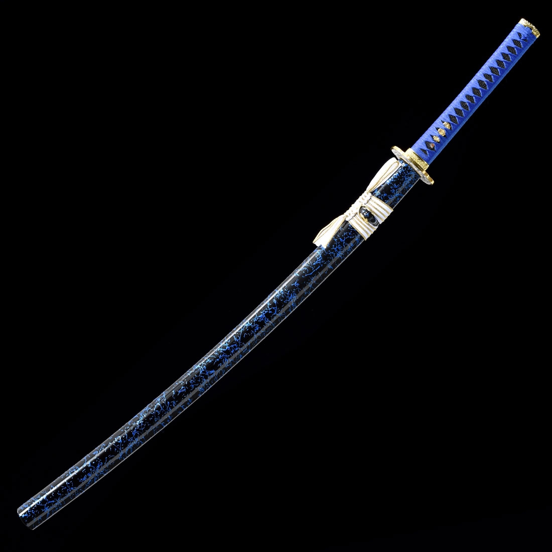 Handmade 1045 Carbon Steel Blue Blade Full Tang Real Japanese Katana ...