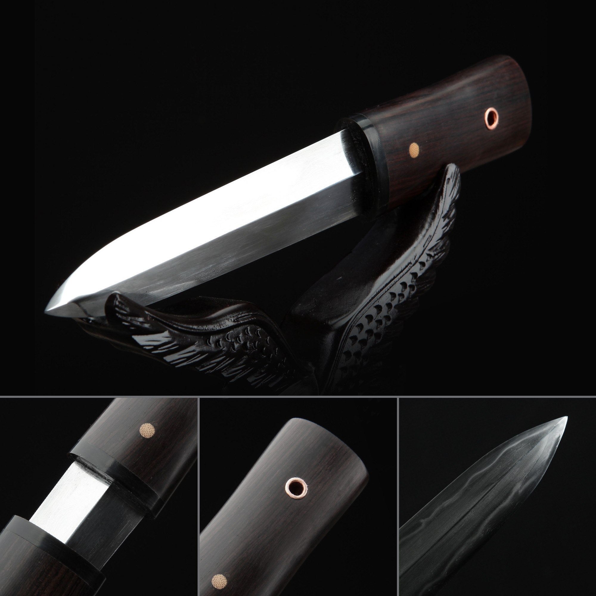 Handmade Double Edge Blade Short Sword Japanese Aikuchi Pocket Tanto ...