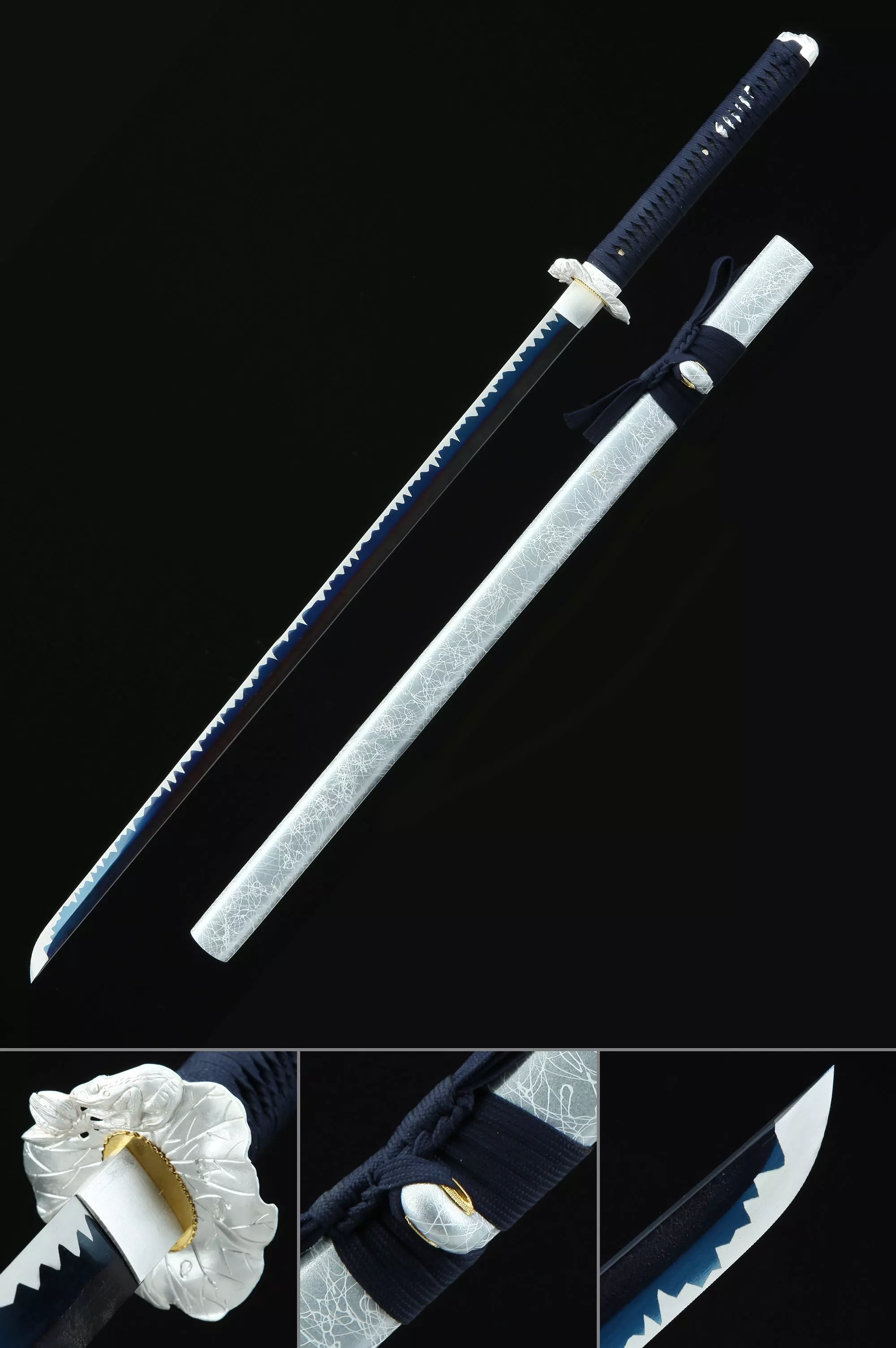 Ninjato Katana | Handmade Japanese Chokuto Ninjato Sword With Blue ...