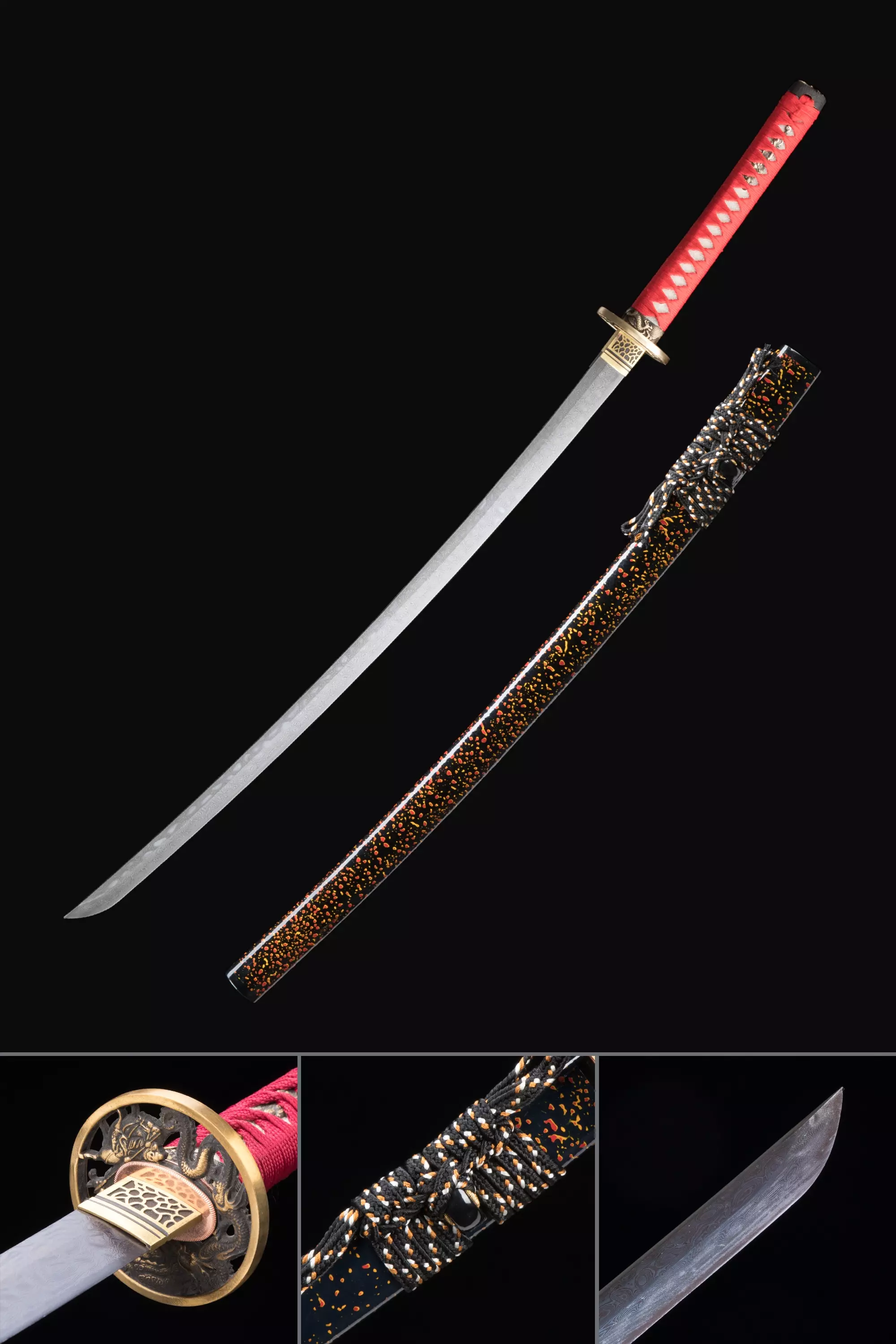 Sharp Katana | Handmade Japanese Katana Sword Damascus Steel With Multi ...
