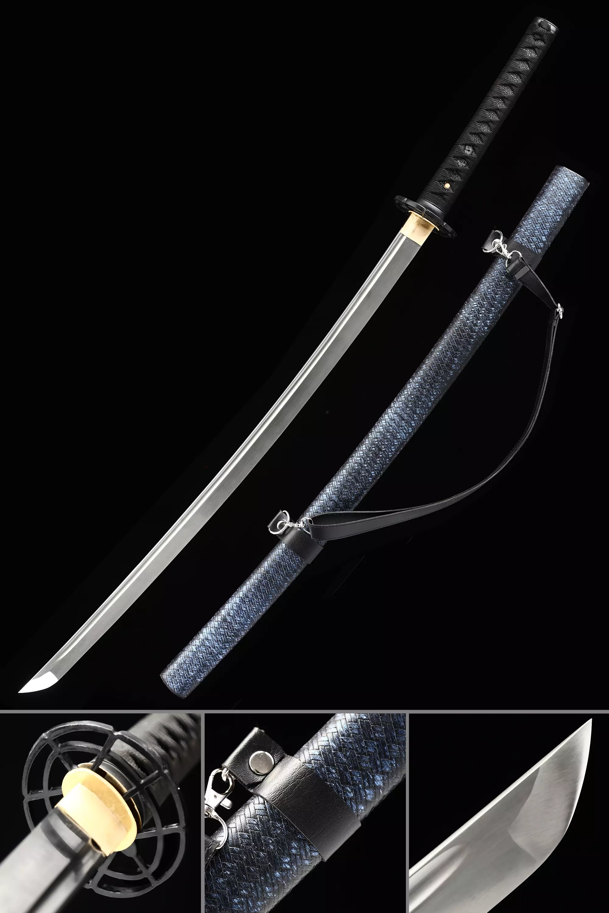 Black And Blue Katana | Handmade Japanese Samurai Sword With Blue ...